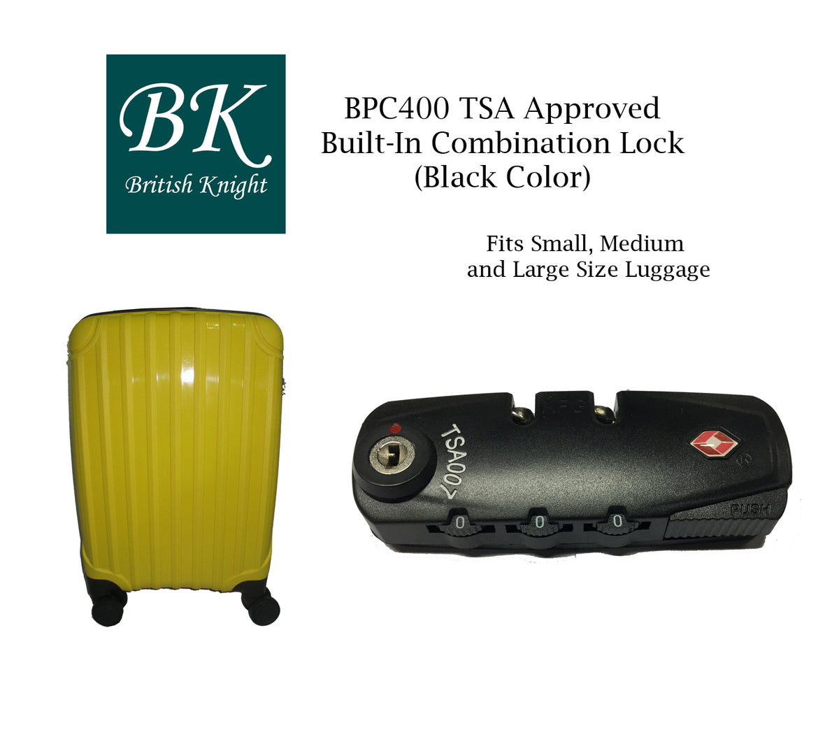 BPC400 TSA Approved Built-In Combination Lock – British Knight Bags ...